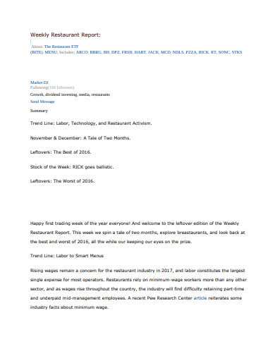 21+ Restaurant Report Templates in Google Docs | Word | Pages | PDF