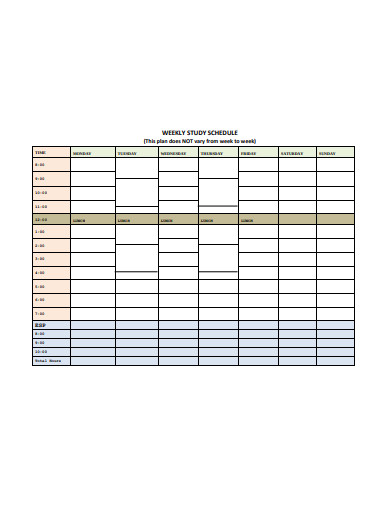10 Study Schedule Templates In Google Docs Google Sheets Word 