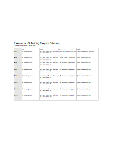 13+ Training Program Schedule Templates in Google Docs| Word | Pages | PDF