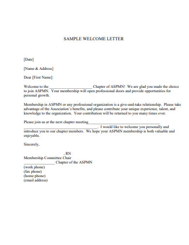 18+ Welcome Letter Templates in PDF | Google Docs | Word | Pages