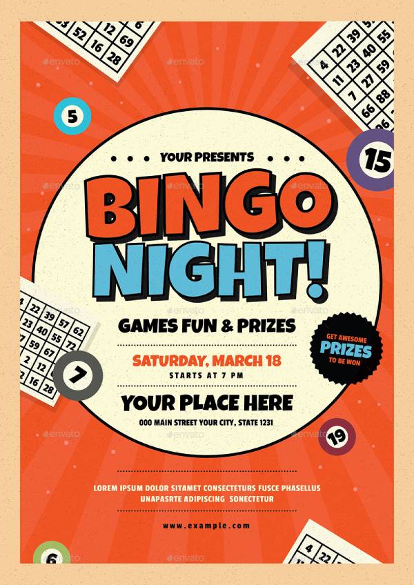 14 Bingo Flyer Templates Illustrator InDesign MS Word Pages 
