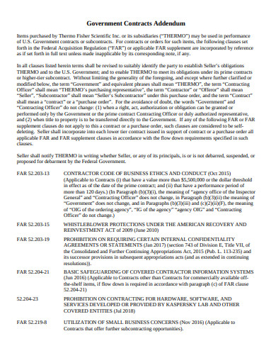 7+ Addendum Contract Templates - PDF