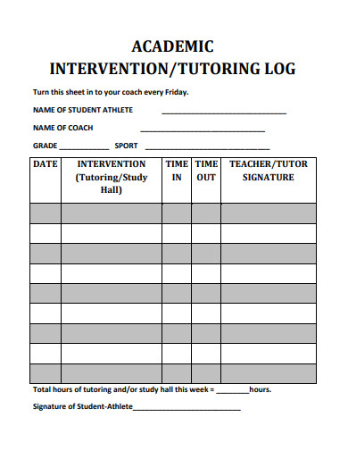 10+ Tutoring Log Sheet Templates in PDF | DOC