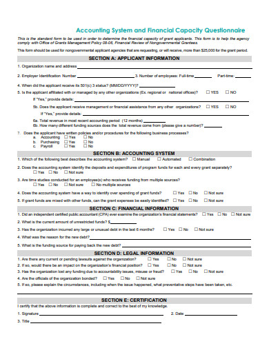 19+ Accounting Questionnaire Templates in PDF | Microsoft Word