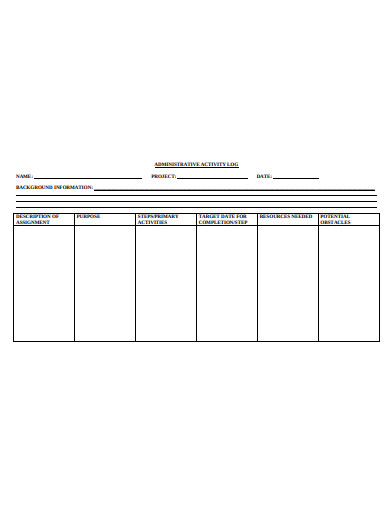25+ Activity Log Templates in Word | Pages | PDF