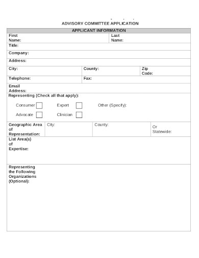 FREE 10+ Committee Application Form Templates in PDF | MS Word