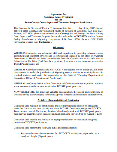 FREE 22+ Treatment Contract Templates in PDF | MS Word
