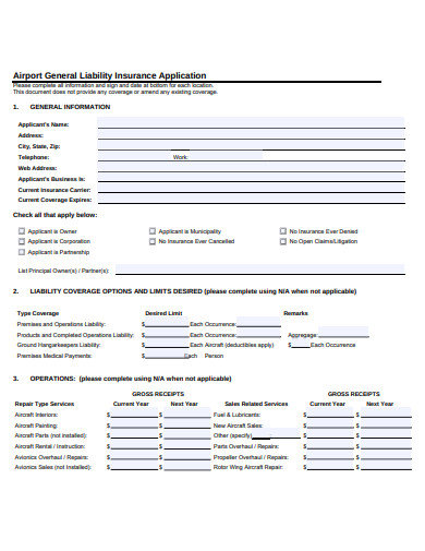 11+ Liability Insurance Application Templates in PDF | DOC