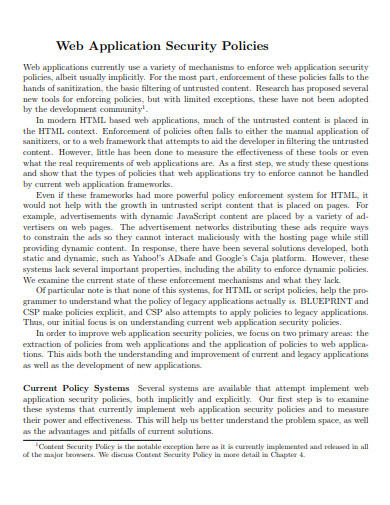 7+ Application Security Policy Templates in PDF | DOC