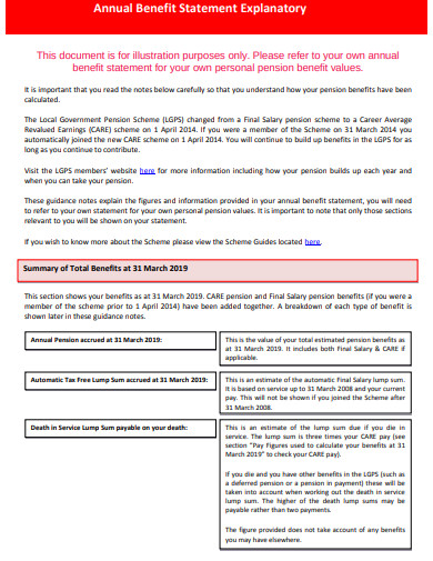 19+ Benefits Statement Templates in PDF | DOC | XLS