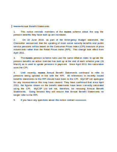 19+ Benefits Statement Templates in PDF | DOC | XLS