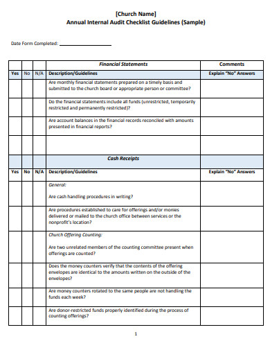10 Free Internal Audit Checklist Templates In DOC PDF