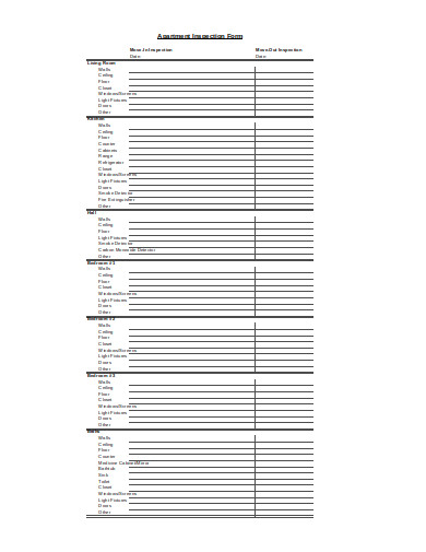 6+ Apartment Inspection Form Templates in PDF | XLS