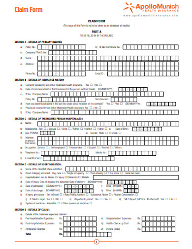18+ Health Insurance Claim Form Templates - PDF, DOC