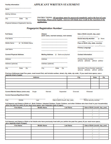 18+ Written Statement Templates in PDF | DOC