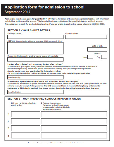 Free 29+ School Admission Form Templates in DOC, PDF