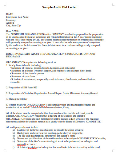 12+ Audit Letter Templates in PDF | WORD