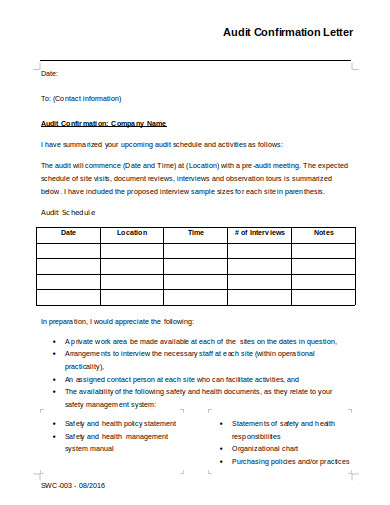 12+ Audit Letter Templates in PDF | WORD