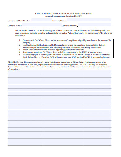 11 Audit Corrective Action Plan Templates In MS Word Excel PDF