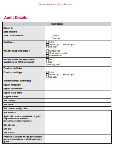 11 Audit Corrective Action Plan Templates In MS Word Excel PDF