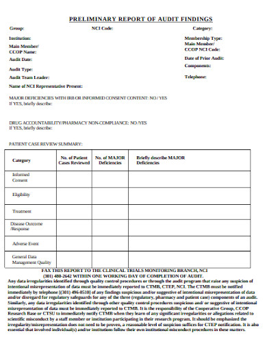 Audit Findings Report Template Gambaran