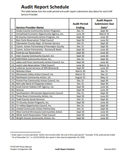 11+ Audit Schedule Templates in PDF | Word | Google Docs | Pages