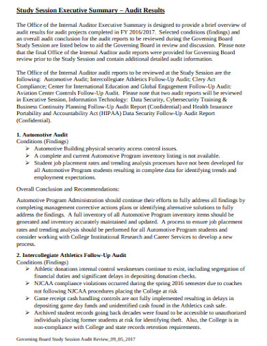 11 Audit Executive Summary Templates In PDF MS Word