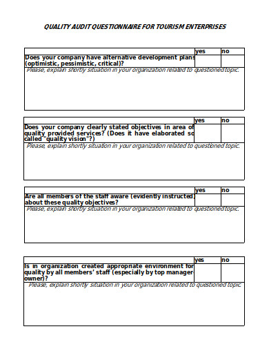 24+ Audit Questionnaire Templates - PDF, DOC