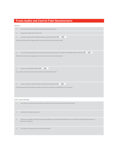 24+ Audit Questionnaire Templates - PDF, DOC