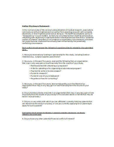 25+ Disclosure Statement Templates in PDF | DOC