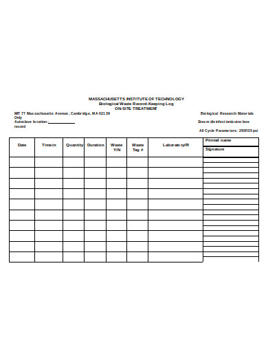 6 Autoclave Log Sheet Templates In PDF DOC