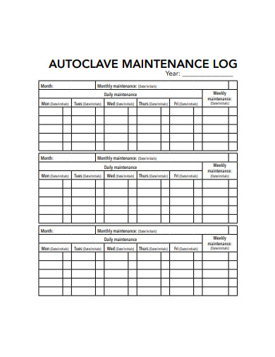 6 Autoclave Log Sheet Templates In PDF DOC