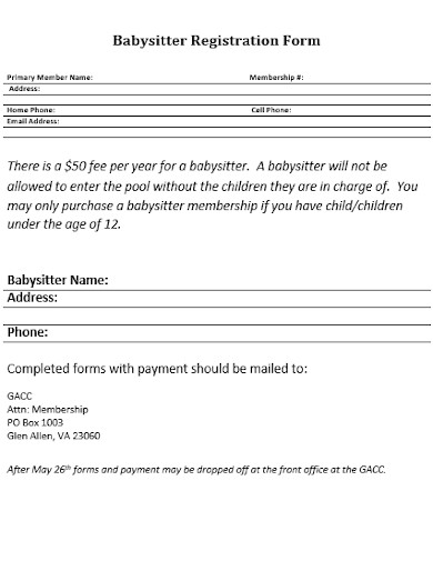 10+ Babysitter Form Templates in PDF | DOC