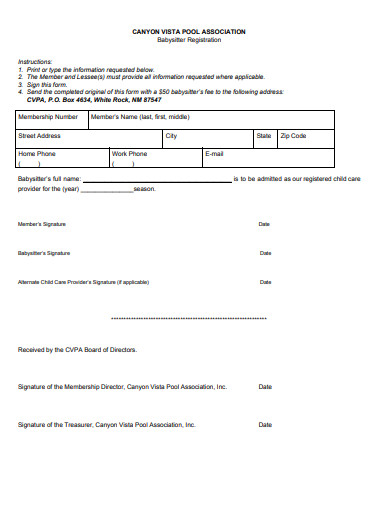 10+ Babysitter Form Templates in PDF | DOC