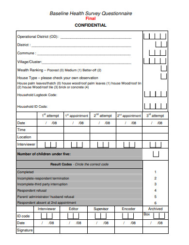 21+ Health Survey Questionnaire Templates in DOC | PDF