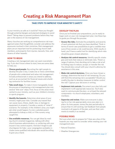 9+ Church Risk Management Plan Templates in PDF | DOC
