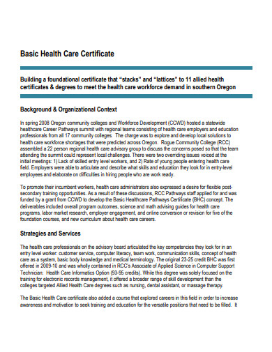 FREE 13+ Health Care Certificate Templates in MS Word | PSD | PDF