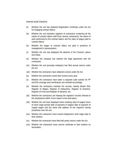 10+ Free Internal Audit Checklist Templates in DOC | PDF