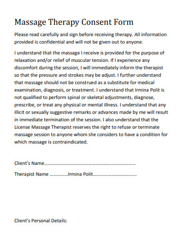 11 Massage Consent Form Templates In DOC PDF