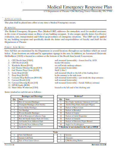 11+ Medical Emergency Response Plan Templates in PDF | DOC