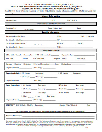 15+ Medical Prior Authorization Form Templates - PDF, DOC