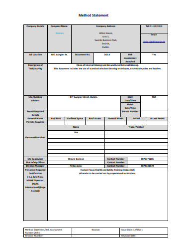 23+ Simple Method Statement Templates - PDF, DOC