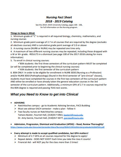 10+ Nursing Fact Sheet Templates in PDF | DOC