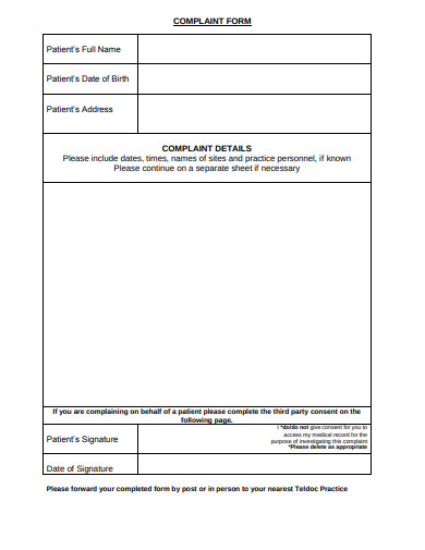 21+ Patient Complaint Form Templates in PDF | DOC