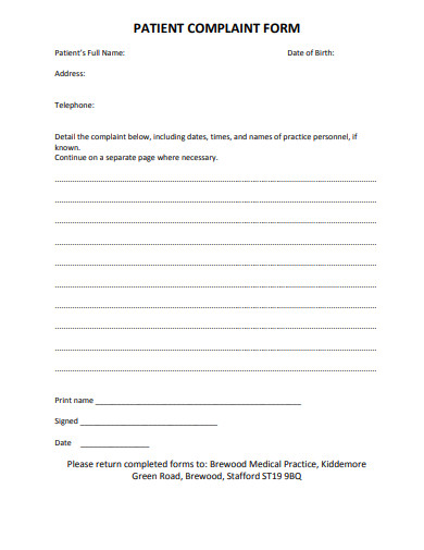 21+ Patient Complaint Form Templates in PDF | DOC