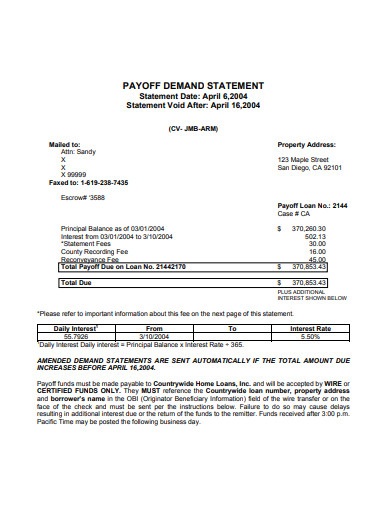 13+ Payoff Statement Templates in PDF