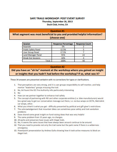 10+ Post-Event Survey Templates in PDF | DOC