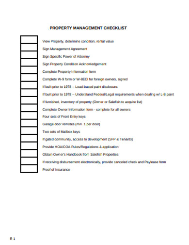 10+ Property Management Checklist Templates in PDF