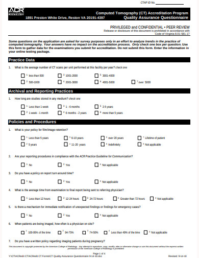 10+ Quality Assurance Questionnaire Templates in PDF | Microsoft Word