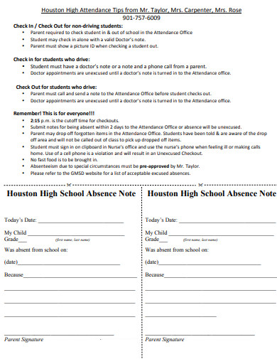 13+ School Absence Note Templates in PDF | Google Docs | Word | Pages